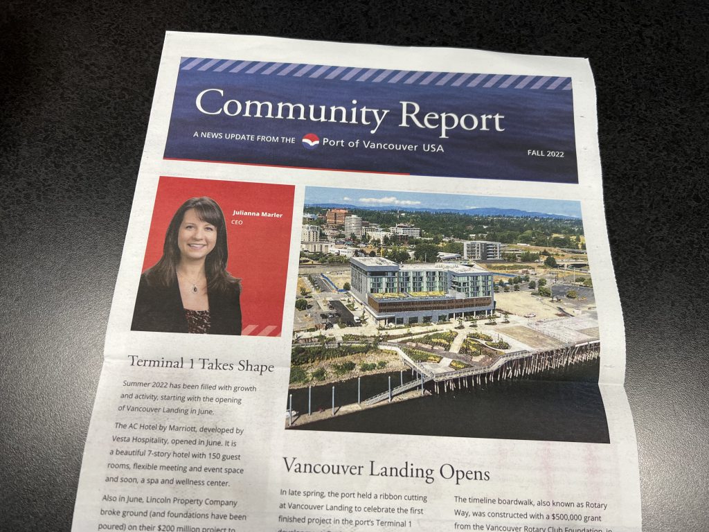 Just Delivered! Community Report, fall edition - Port of Vancouver USA